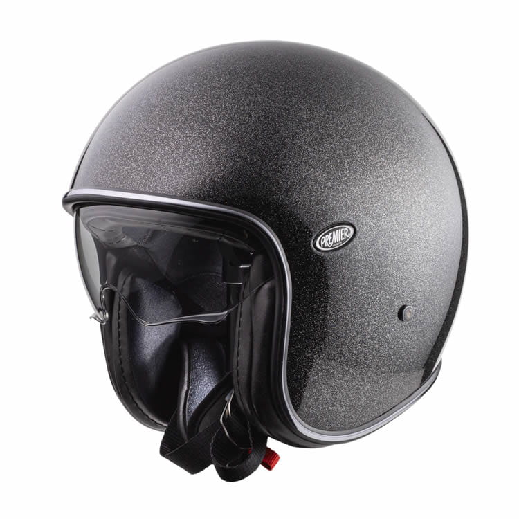 Jethelm Vintage U9 Glitter - schwarz metallic | Jet helmen motorfiets ...