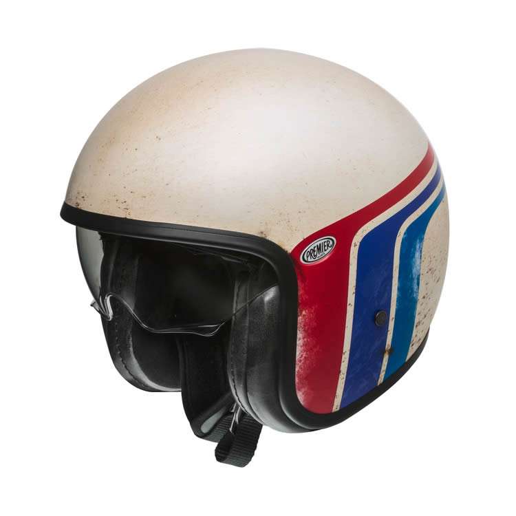Jethelm Vintage BTR 8BM matt - weiss-blau-rot | Jet helmets motorcycle ...
